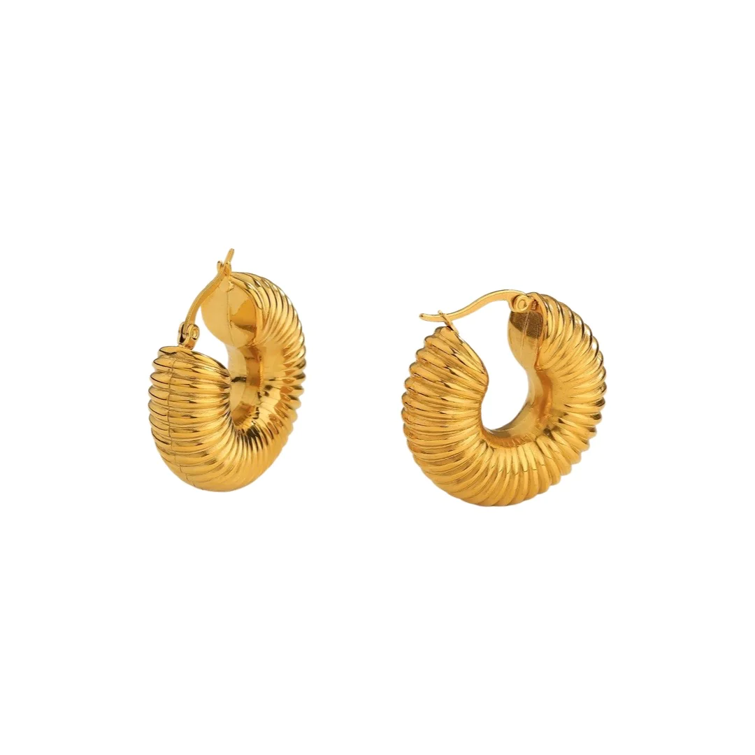 Golden Coil Hoops – SHEERLUXE - Luxury for Everyday