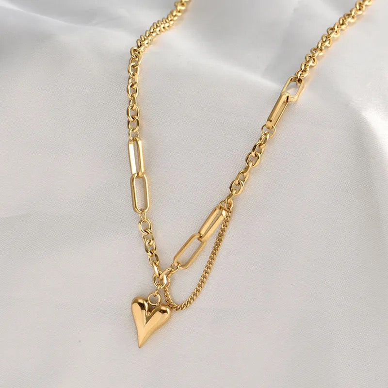 Heart pendant link chain necklace – Sheerluxe Jewellery