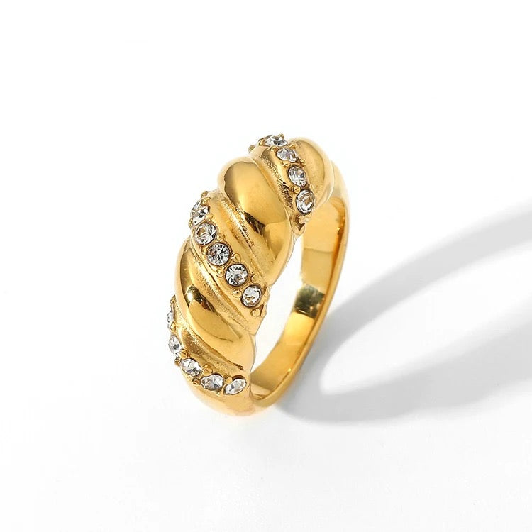 Bijou Croissant Stone Ring – Sheerluxe Jewellery